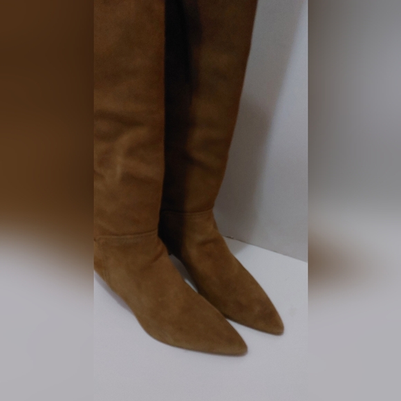 Zara | Shoes | Zara Beige Suede Tall Boots | Poshmark